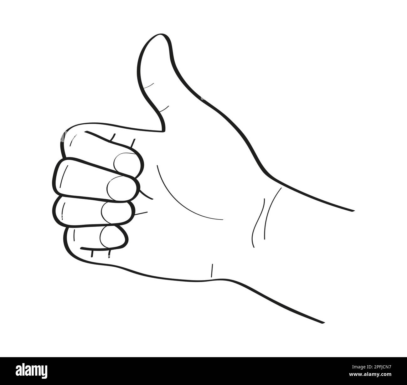 Hand like giving concept vector in doodle style. Finger up, give review ...