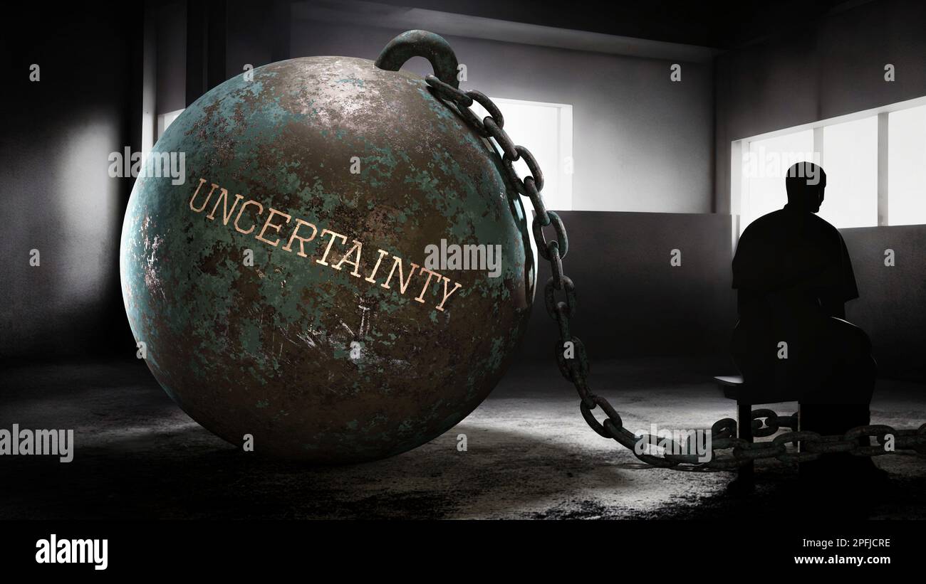 Uncertainty and intimate, silent and lonely suffering human soul ...