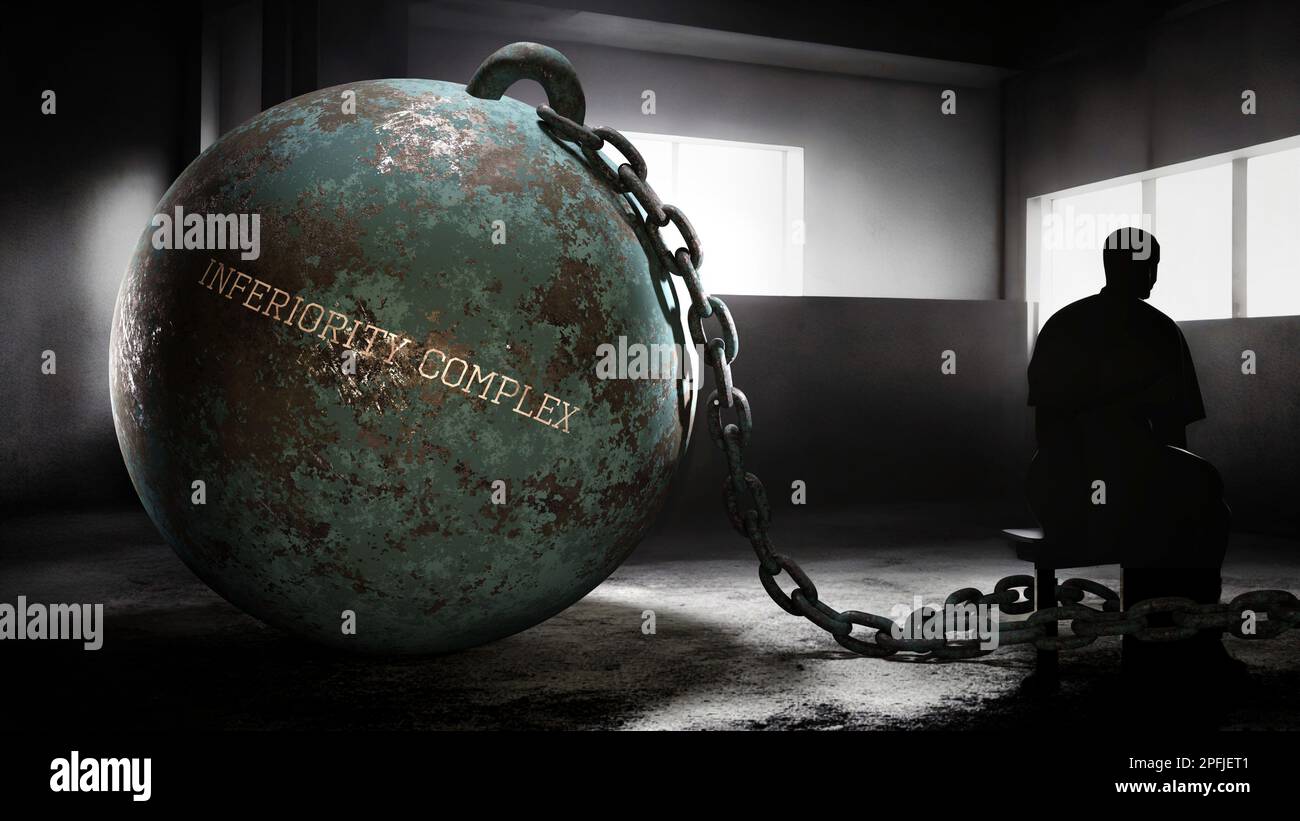 Inferiority complex and intimate, silent and lonely suffering human ...