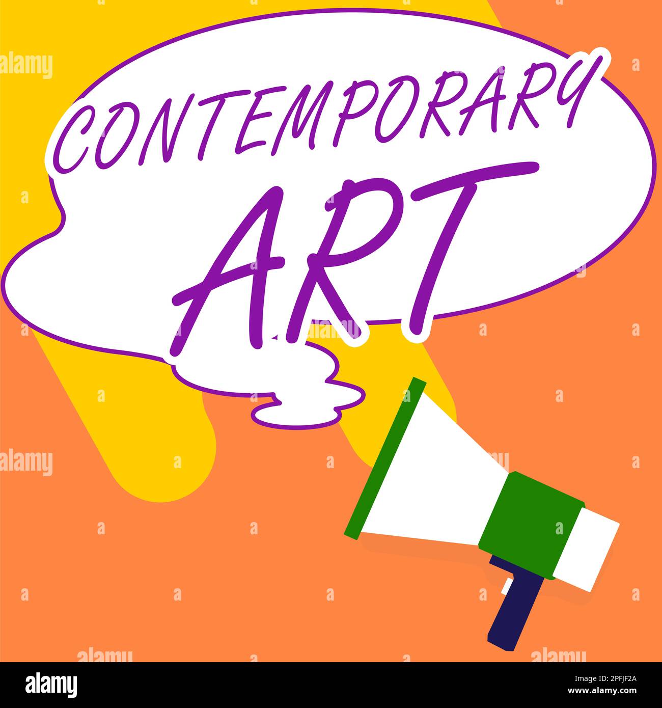 Hand writing sign Contemporary Art. Word Written on made today by ...