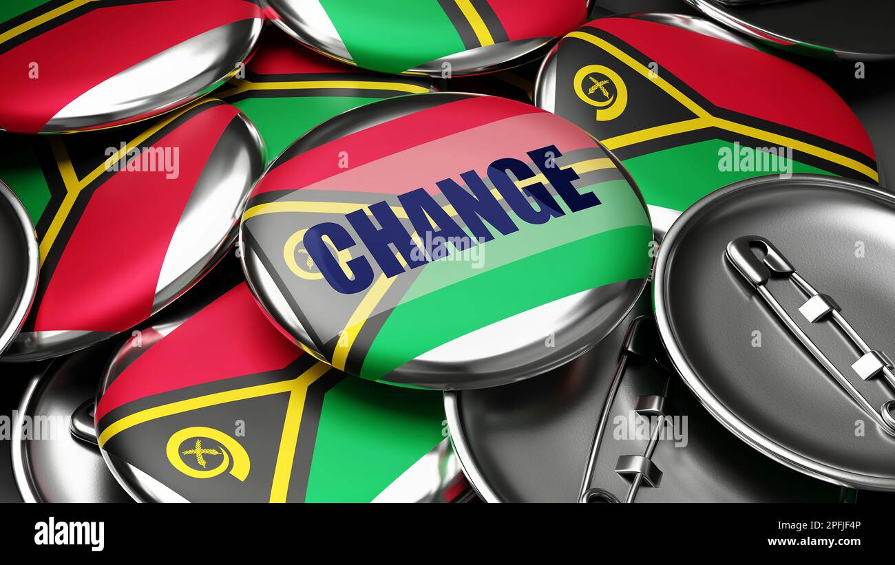 Change in Vanuatu - colorful handmade electoral campaign buttons for ...