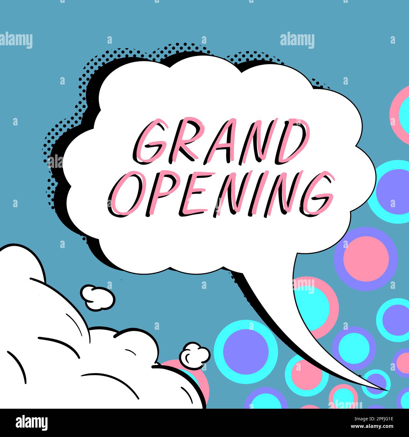 Text caption presenting Grand Opening. Business idea Ribbon Cutting New ...