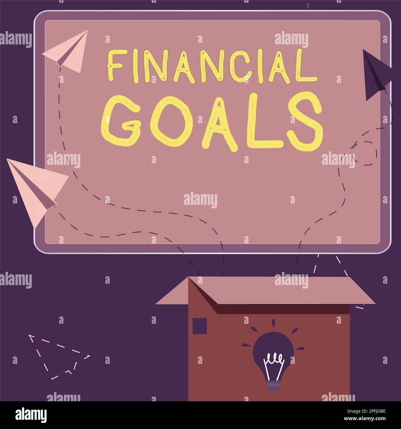 Conceptual display Financial Goals. Business showcase targets usually ...