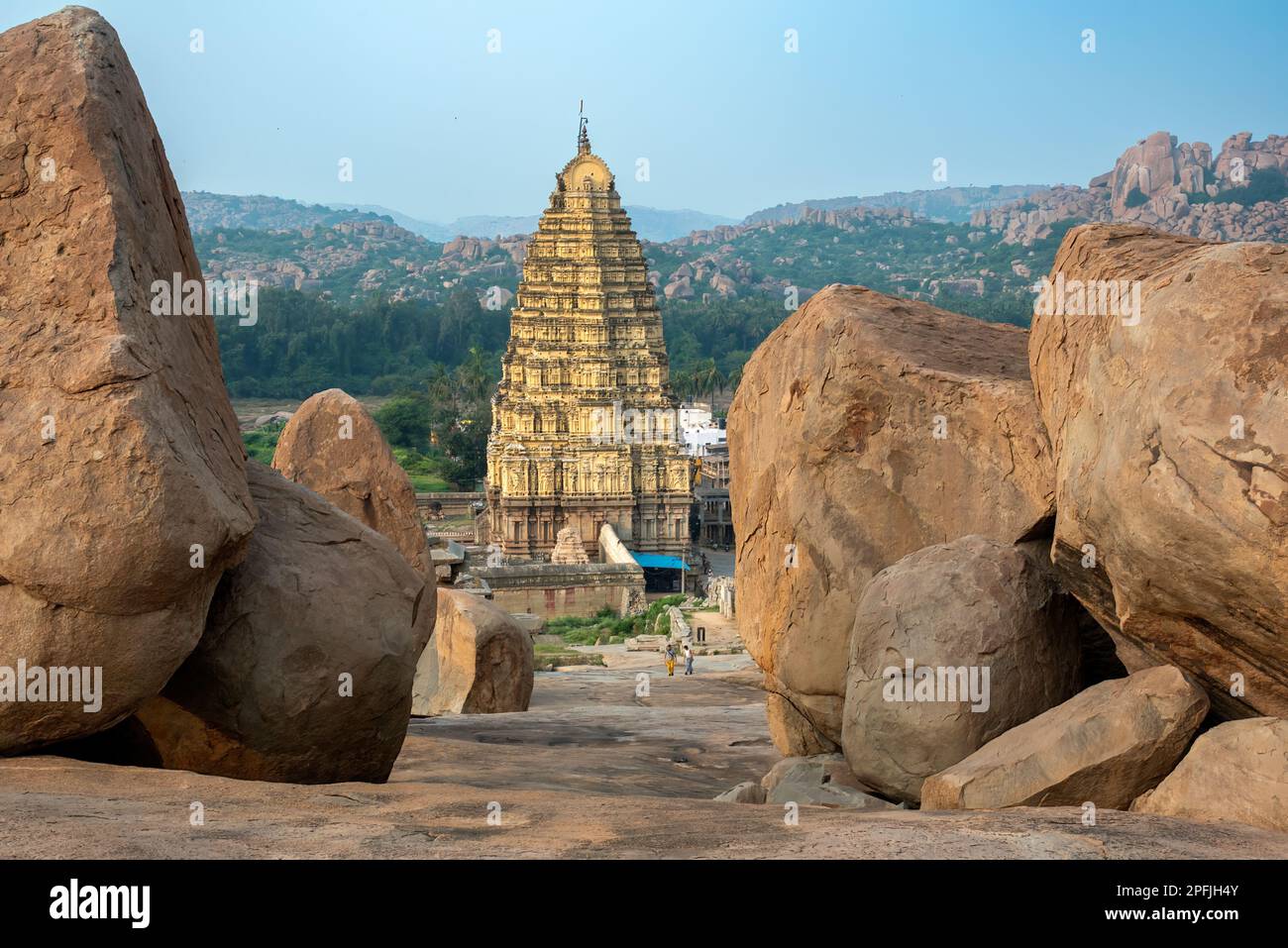Hampi, Karnataka, India - Nov 2 2022: Tourists visiting Virupaksha ...