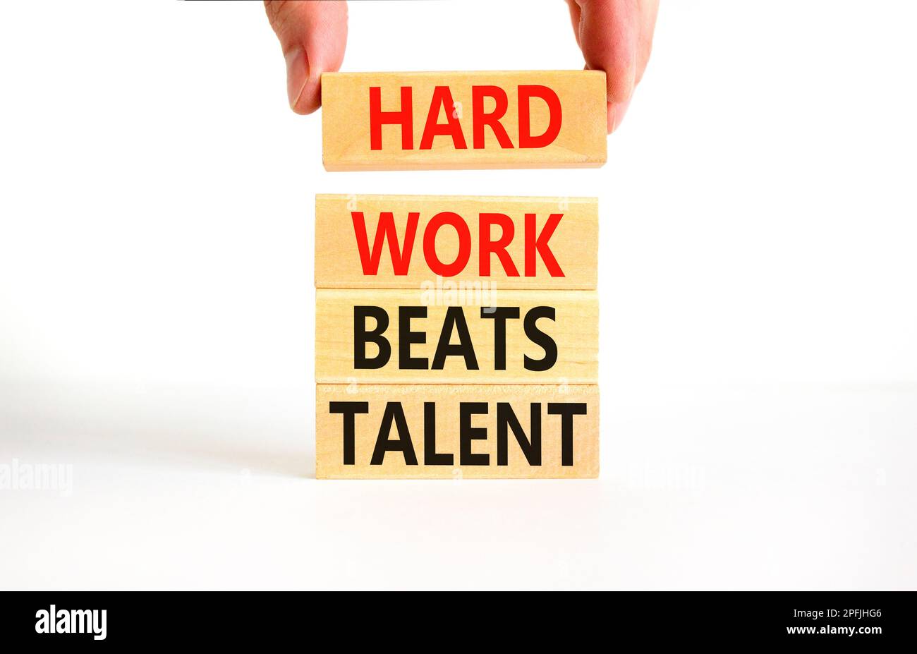 Hard work beats talent symbol. Concept words Hard work beats talent on ...