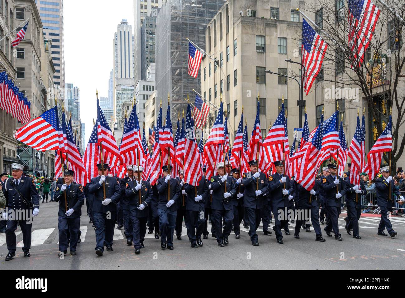 New York, USA. 17th Mar, 2023. 343 members of the US Fire Department ...