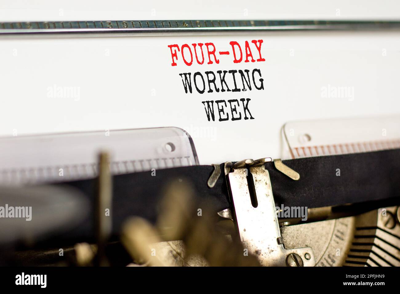 Four-day working week symbol. Concept words Four-day working week on ...