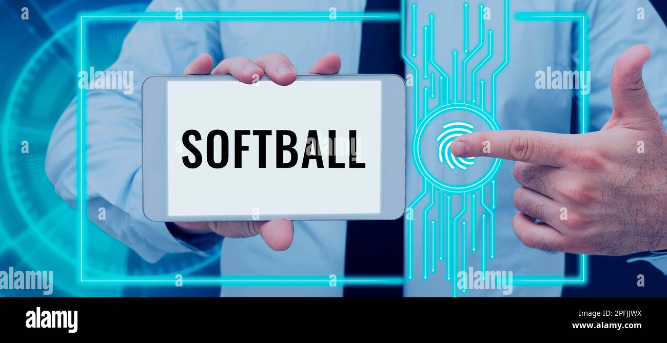 Text showing inspiration Softball. Word Written on a sport similar to ...