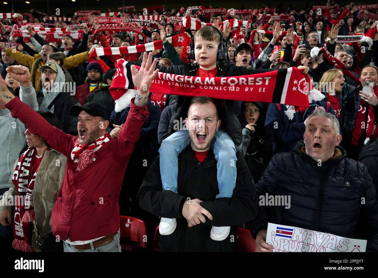 Nottingham Forest fans in the stands during the Premier League match at ...