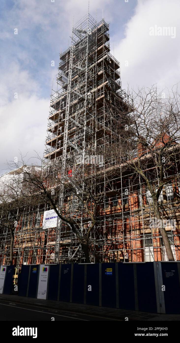 Derby Museum and Central Library building tower covered with shiny new ...
