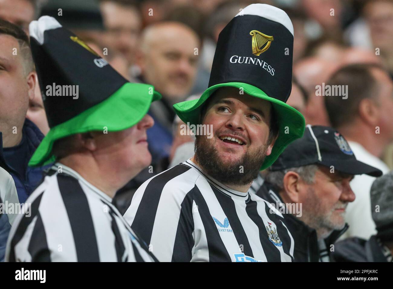 Nottingham, UK. 17th Mar, 2023. Newcastle United fans wearing St ...