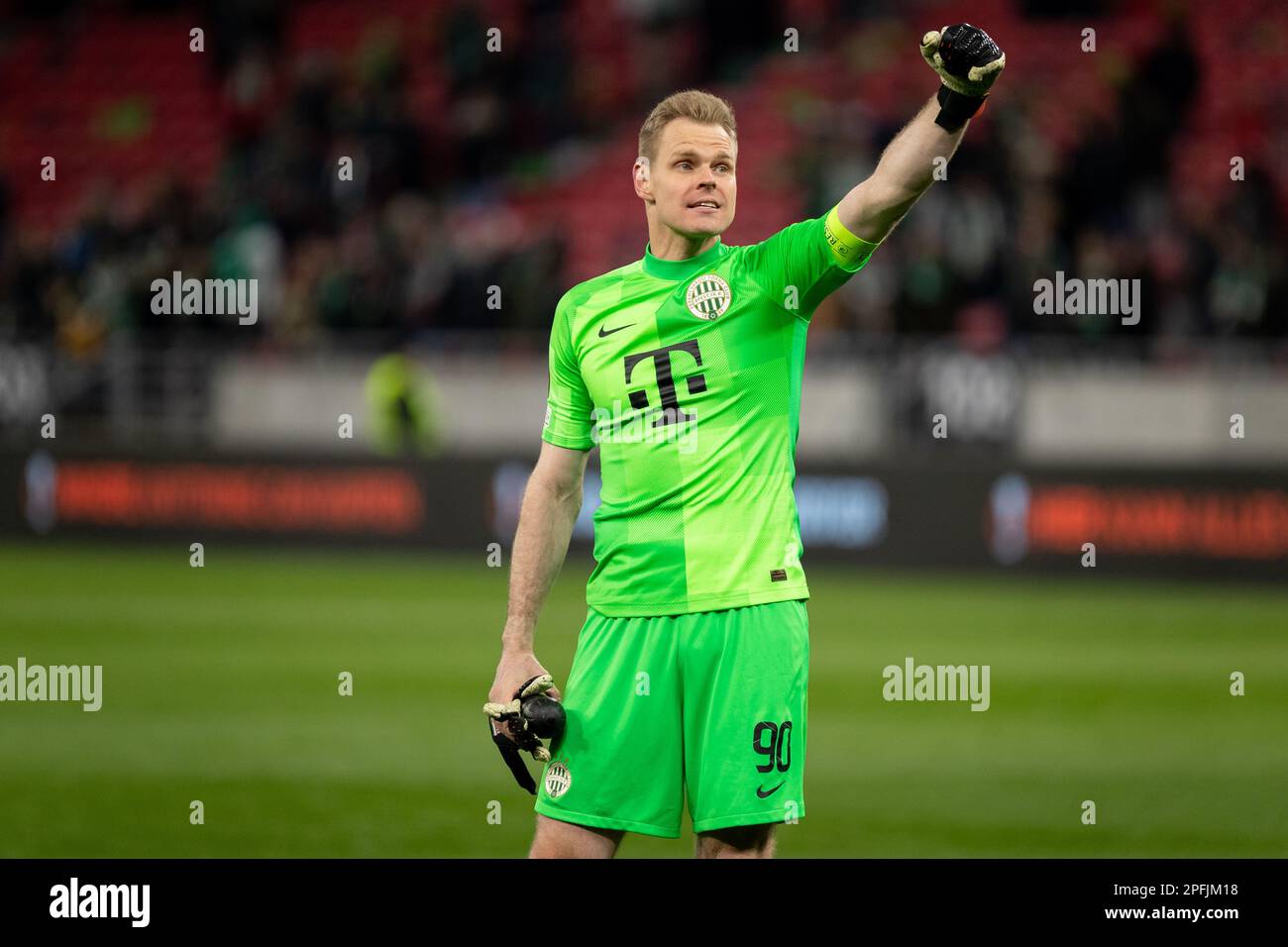 Budapest, Hungary. 16h, March 2023. Goalkeeper Denes Dibusz (90) of ...