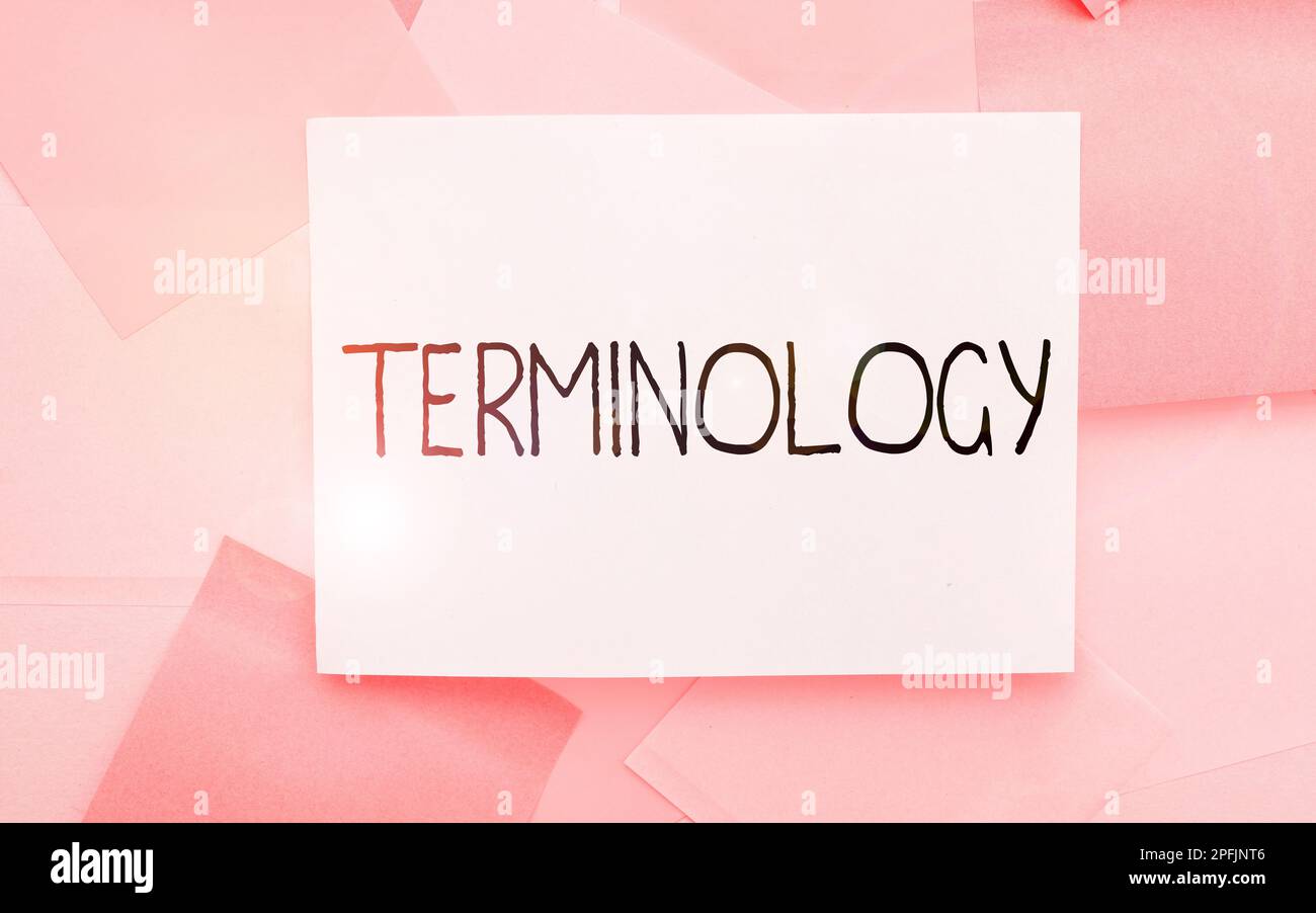 Text caption presenting Terminology. Conceptual photo Terms used with ...