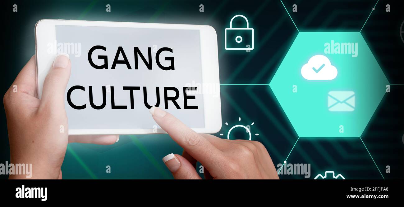 Hand writing sign Gang Culture. Business approach particular ...