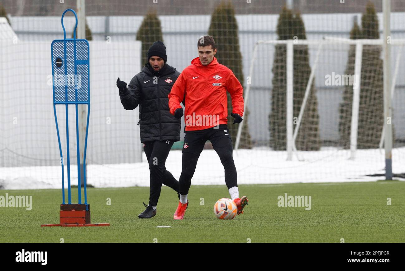 MOSCOW, RUSSIA, MARCH 16, 2023. Training of Spartak players before the ...