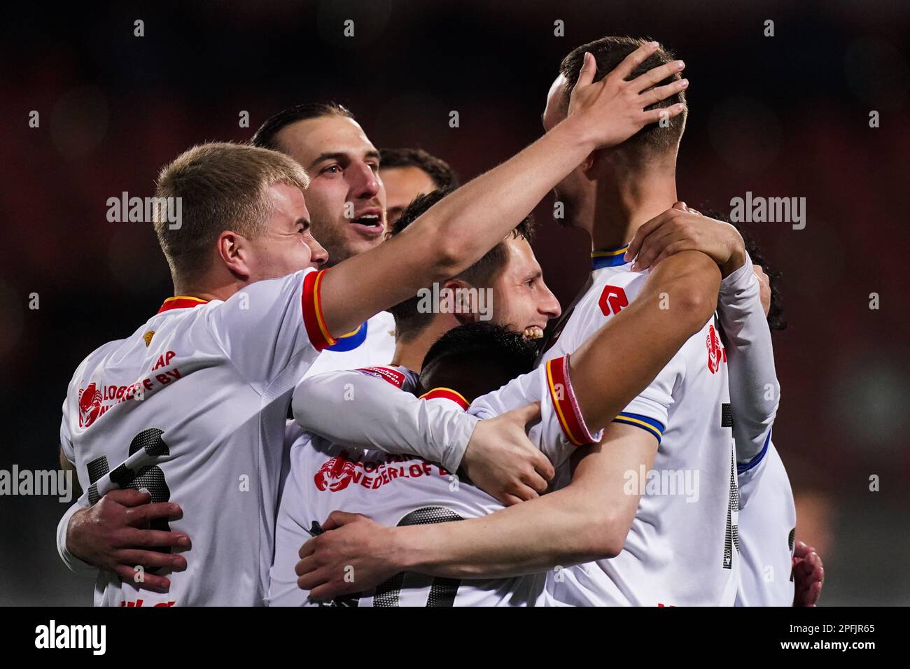 HELMOND, NETHERLANDS - MARCH 17: Jay Kruiver of SC Telstar, David Min ...
