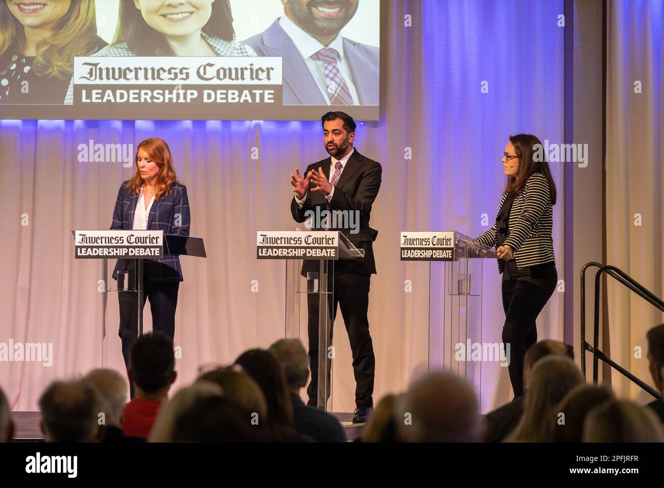 (left to right) SNP leadership candidates Ash Regan, Humza Yousaf and ...