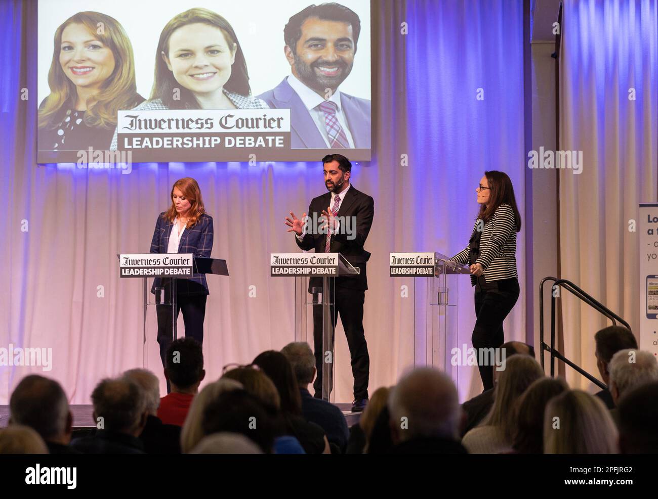 (left to right) SNP leadership candidates Ash Regan, Humza Yousaf and ...