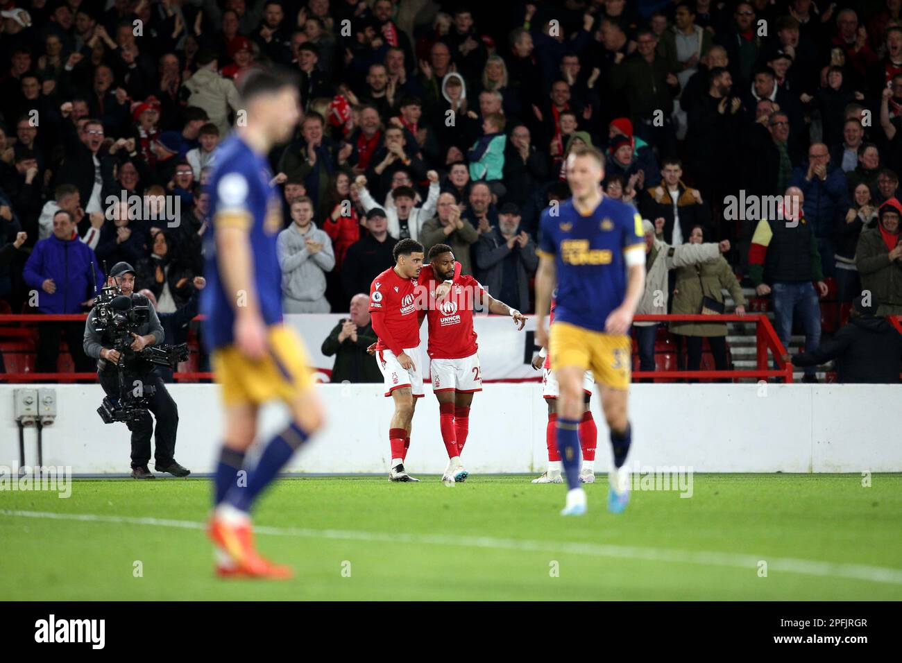 Nottingham Forest's Emmanuel Dennis celebrates scoring their side's ...