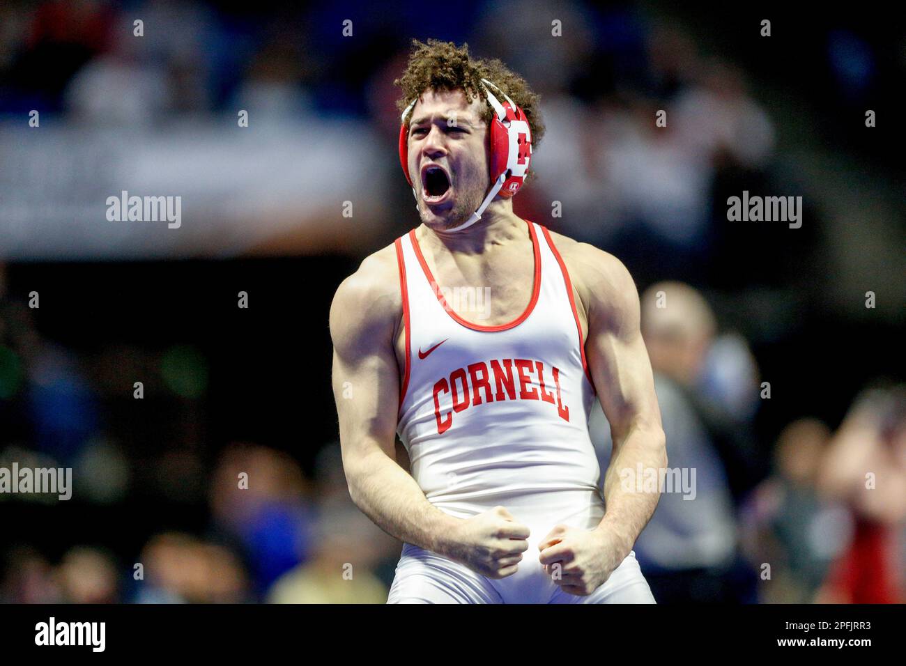 Cornell's Chris Foca celebrates after pinning Oklahoma State's Dustin ...