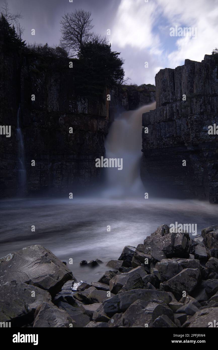 High Force waterfall in Middleton in Teesdale, Durham UK Stock Photo ...