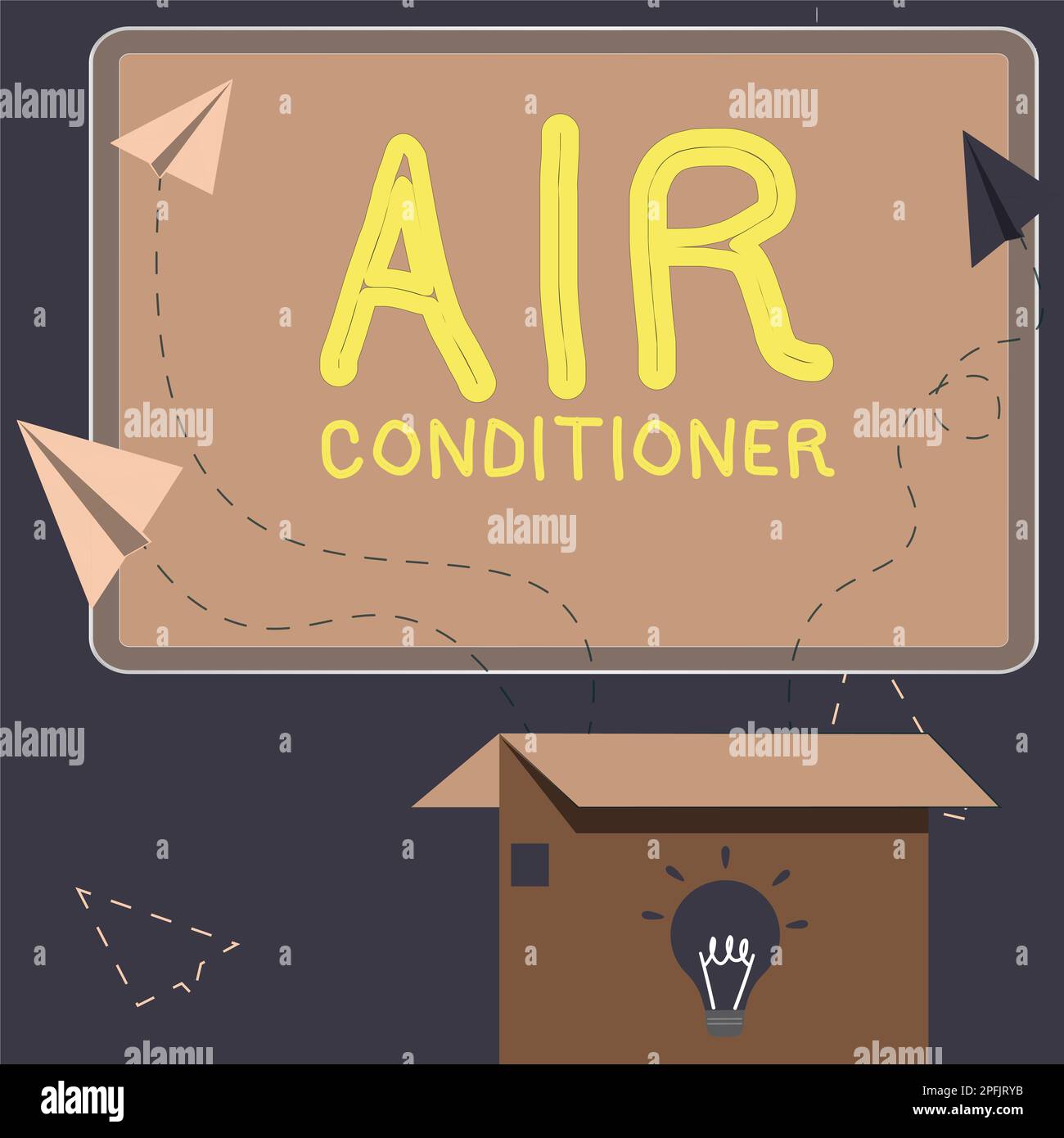 Sign displaying Air Conditioner. Word for apparatus for washing air and ...