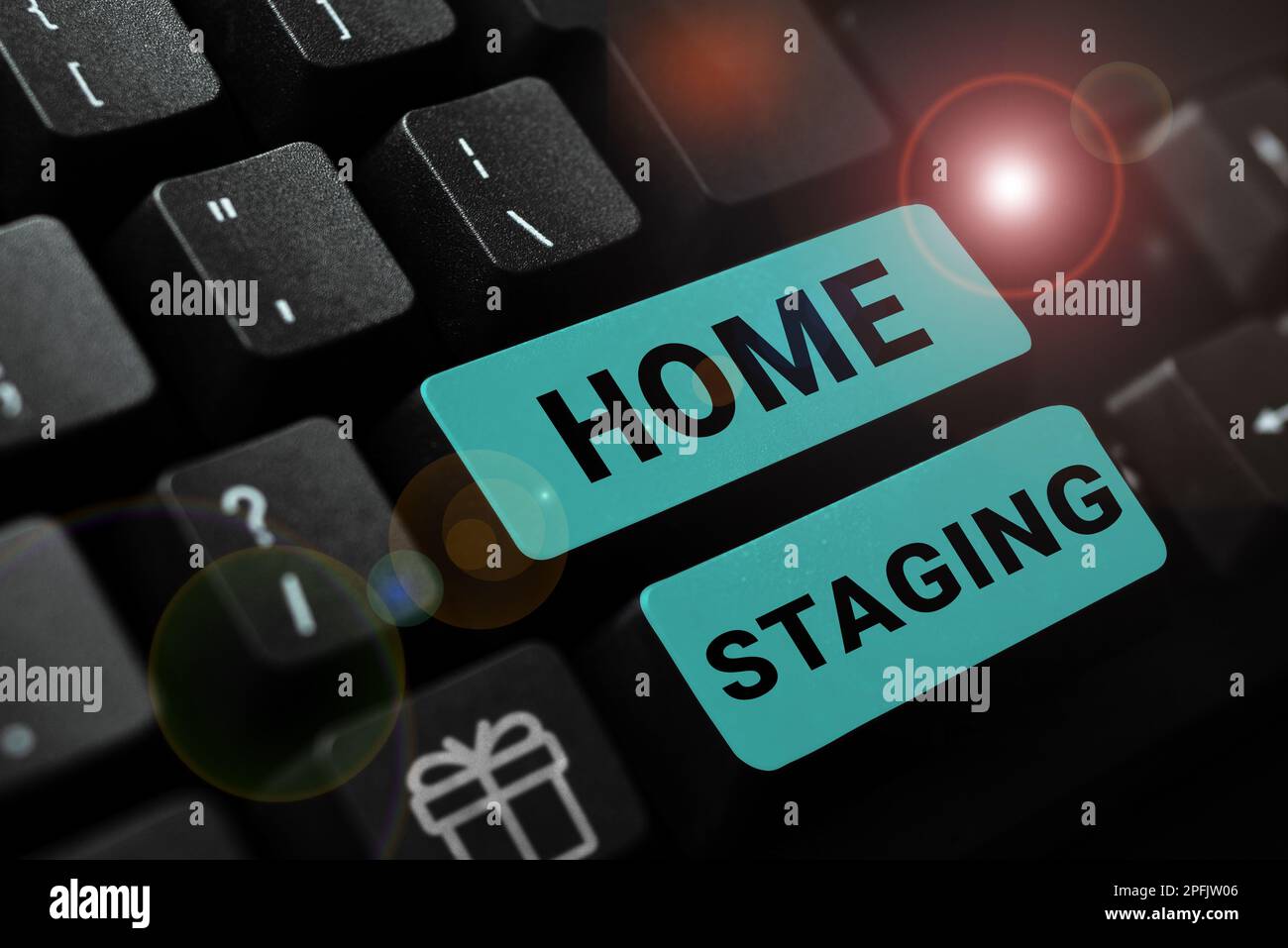 Conceptual caption Home Staging. Word Written on preparation of a ...