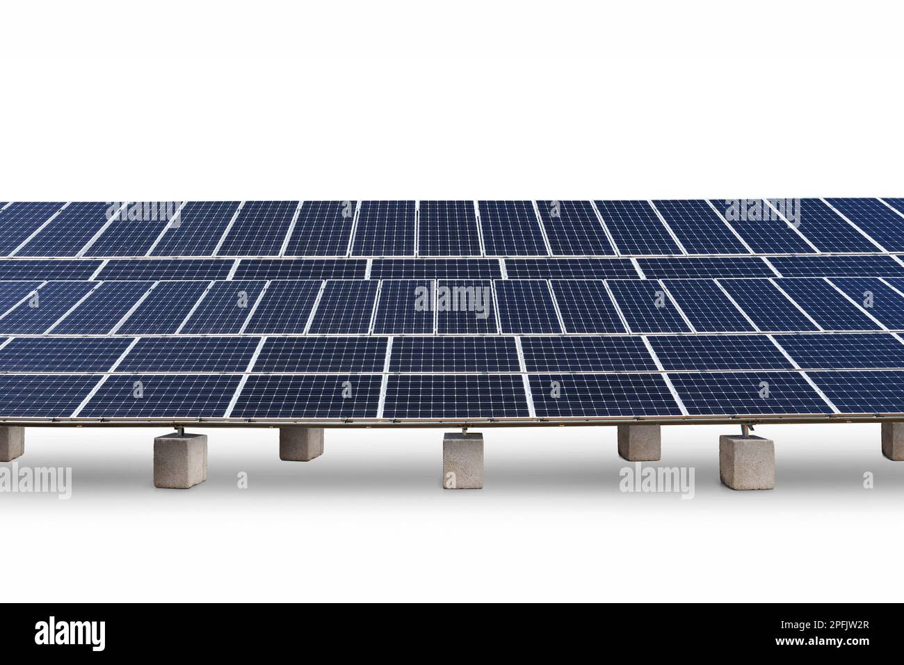 Solar panel field isolated on white background Stock Photo - Alamy