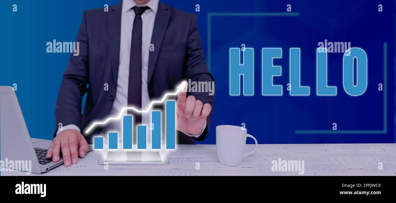 Conceptual display Hello. Business approach used as a greeting or to ...