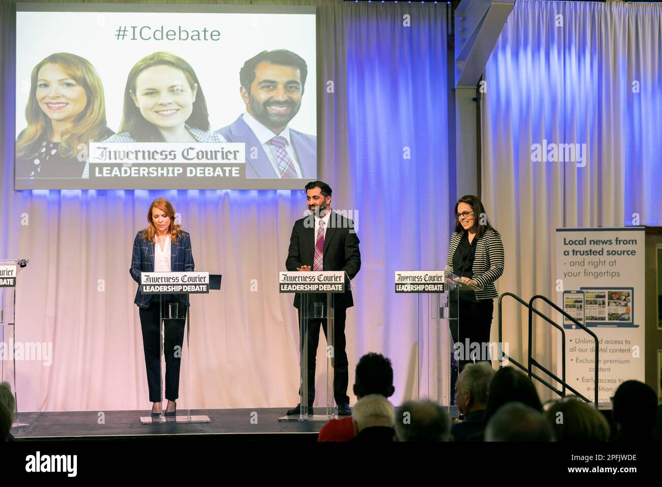 (left to right) SNP leadership candidates Ash Regan, Humza Yousaf and ...