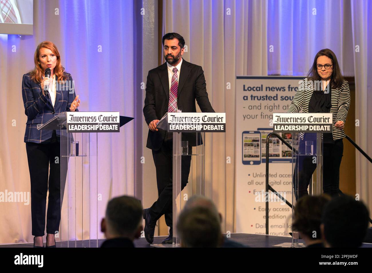 (left to right) SNP leadership candidates Ash Regan, Humza Yousaf and ...