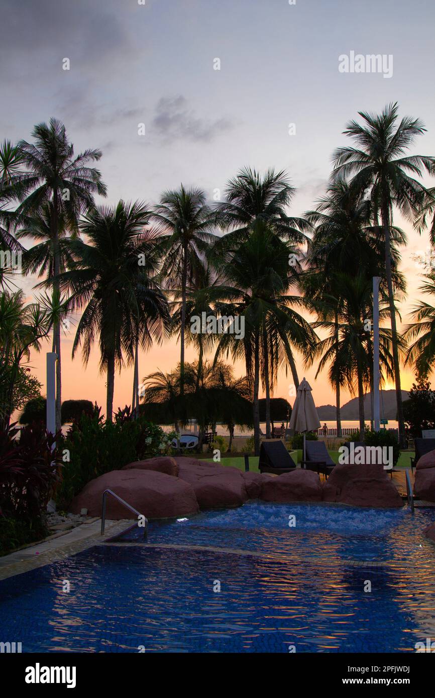 Malaysia, Langkawi, Pantai Cenang, Cenang Beach, sunset Stock Photo - Alamy