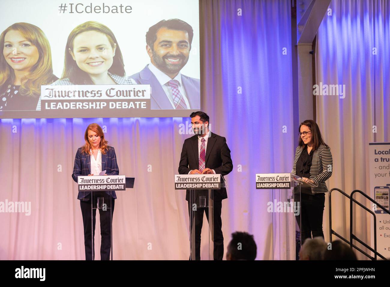 (left to right) SNP leadership candidates Ash Regan, Humza Yousaf and ...