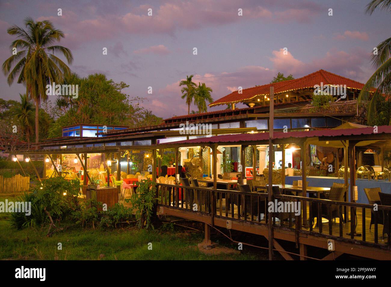 Malaysia, Langkawi, Pantai Cenang, Cenang Beach, Kerisik restaurant ...