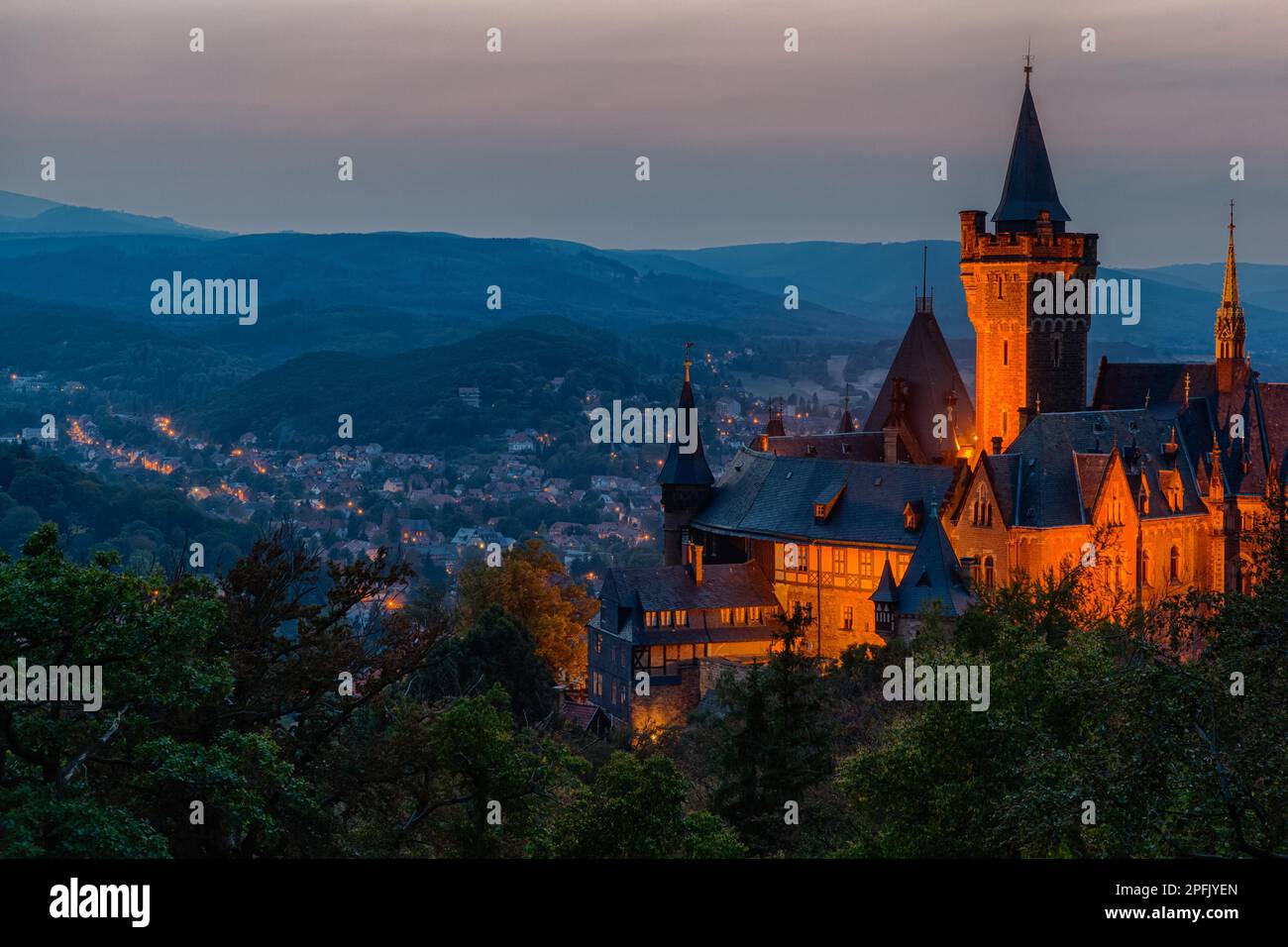 View of Wernigerode Harz Castle Stock Photo - Alamy