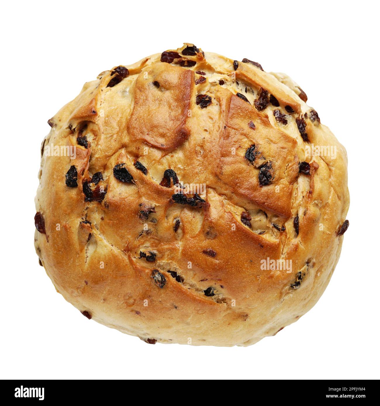 traditional german raisin bread or currant loaf, isolated on white ...