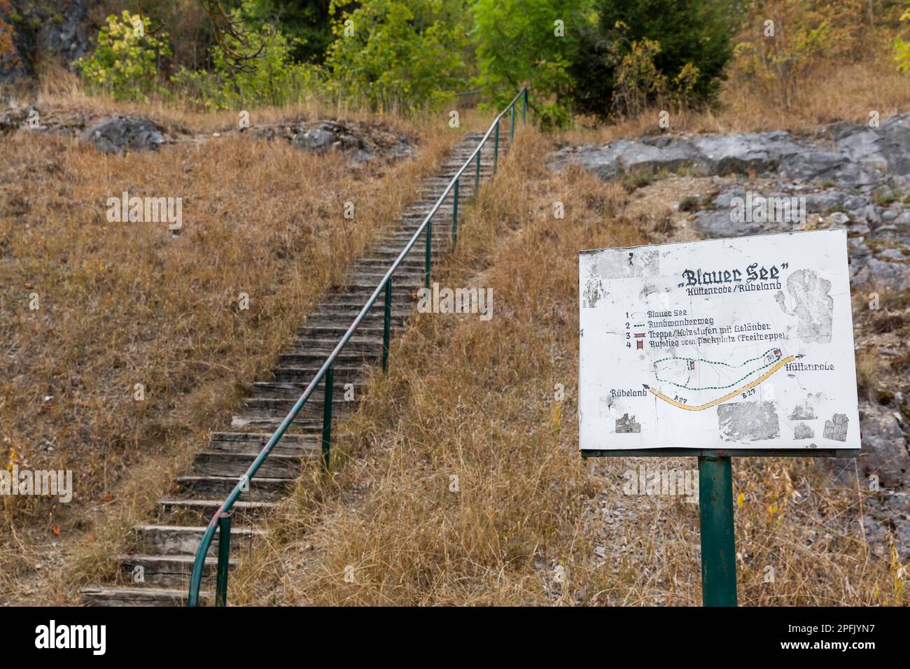 Lake Blauer circular hiking trail Stock Photo - Alamy