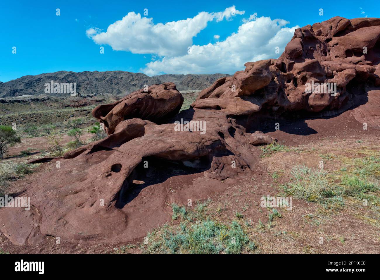 Volcanic rock formations, Katutau, Altyn Emel National Park, Almaty ...