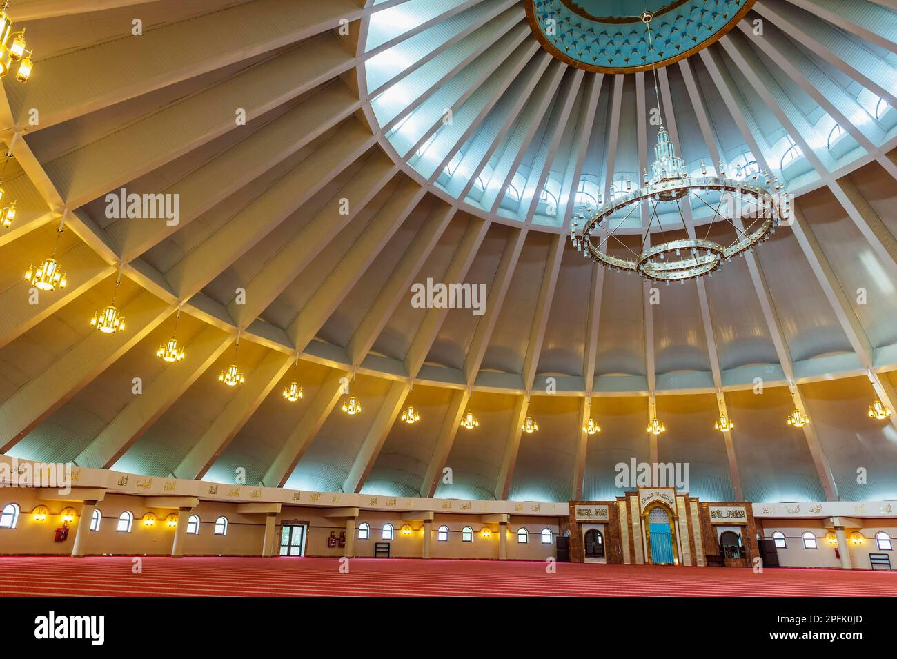 Sheikh Khalifa al-Nahyan Mosque, men's prayer room, Shymkent, South ...