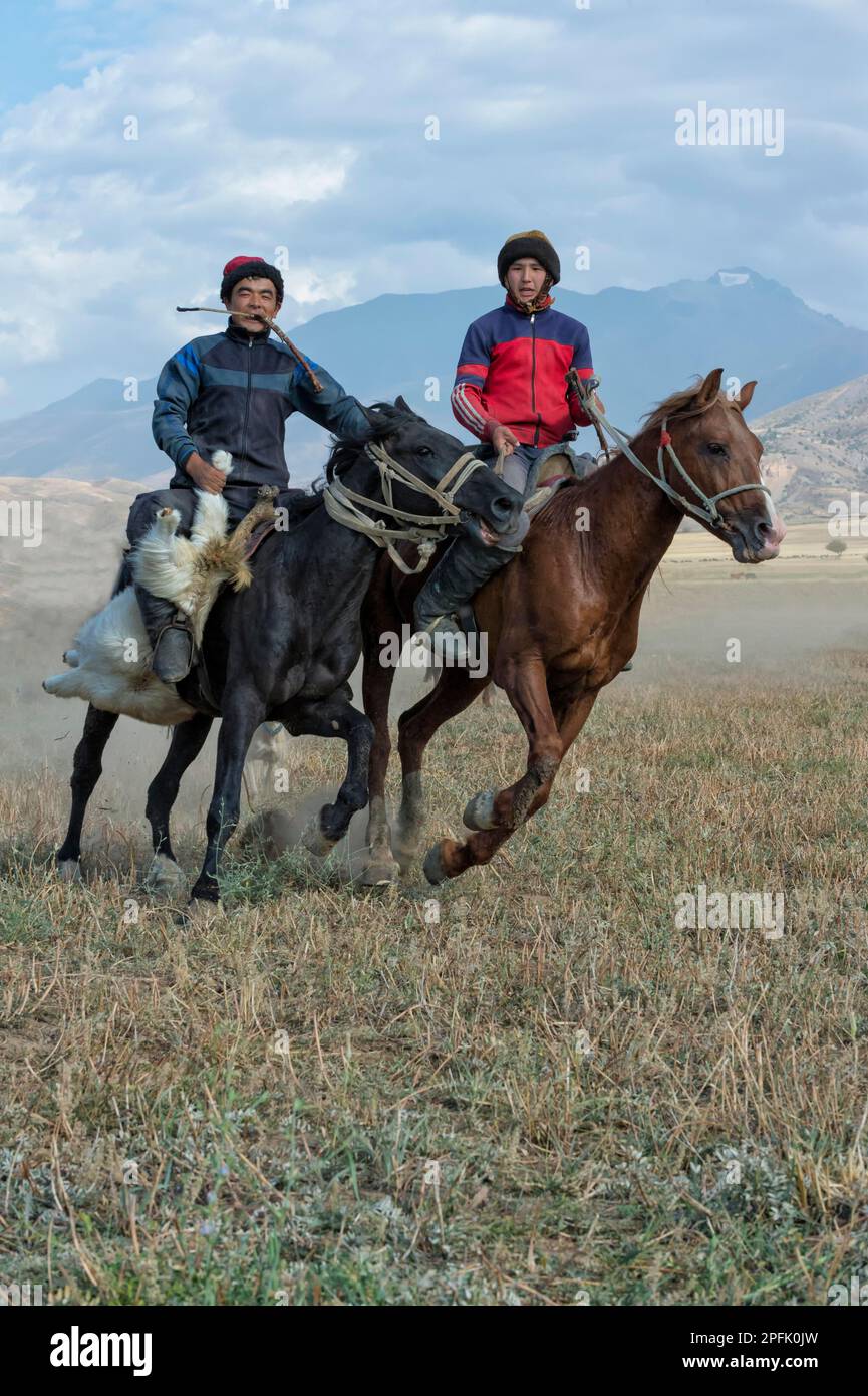 Traditional Kokpar or Buzkashi in the outskirts of Gabagly National ...