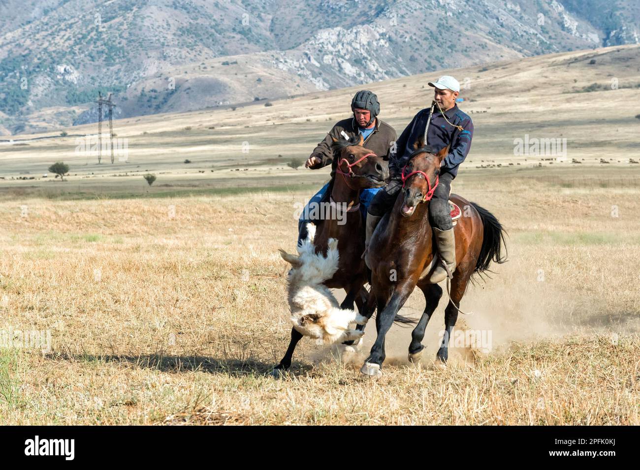 Traditional Kokpar or Buzkashi in the outskirts of Gabagly National ...