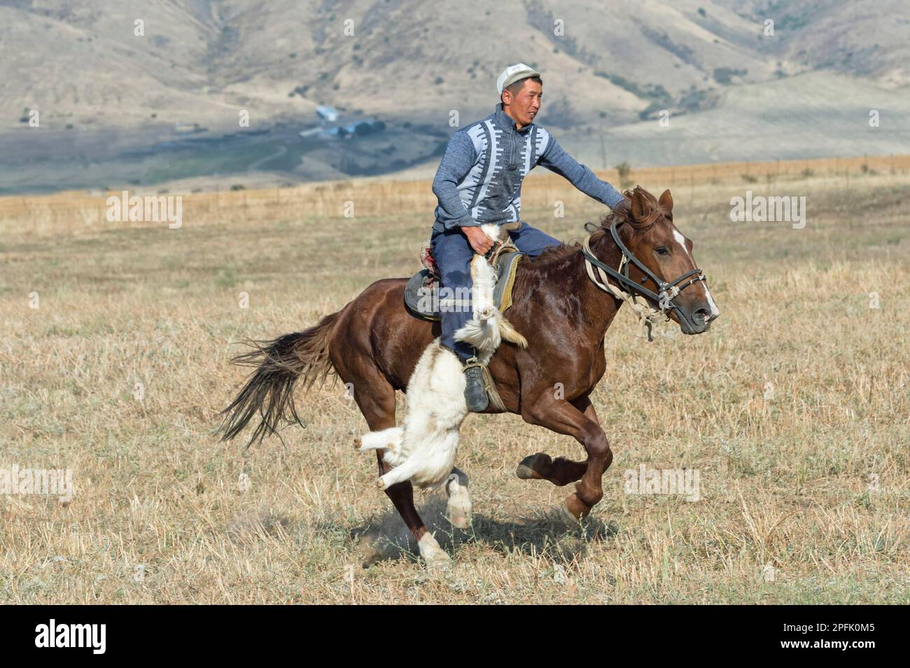 Traditional Kokpar or Buzkashi in the outskirts of Gabagly National ...