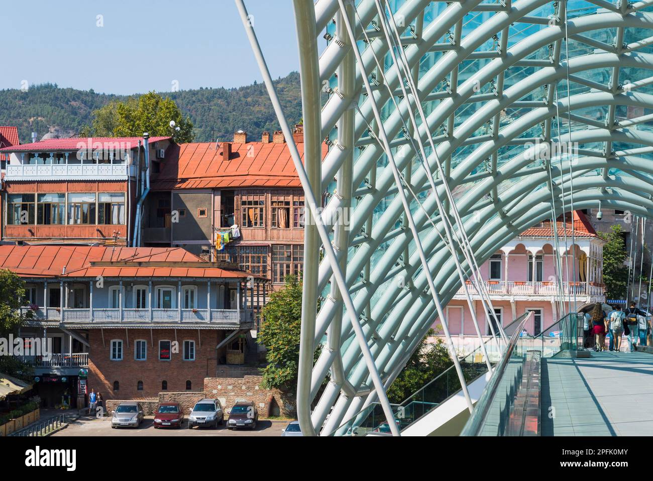 Peace Bridge over the Mtkvari River, designed by Italian architect ...