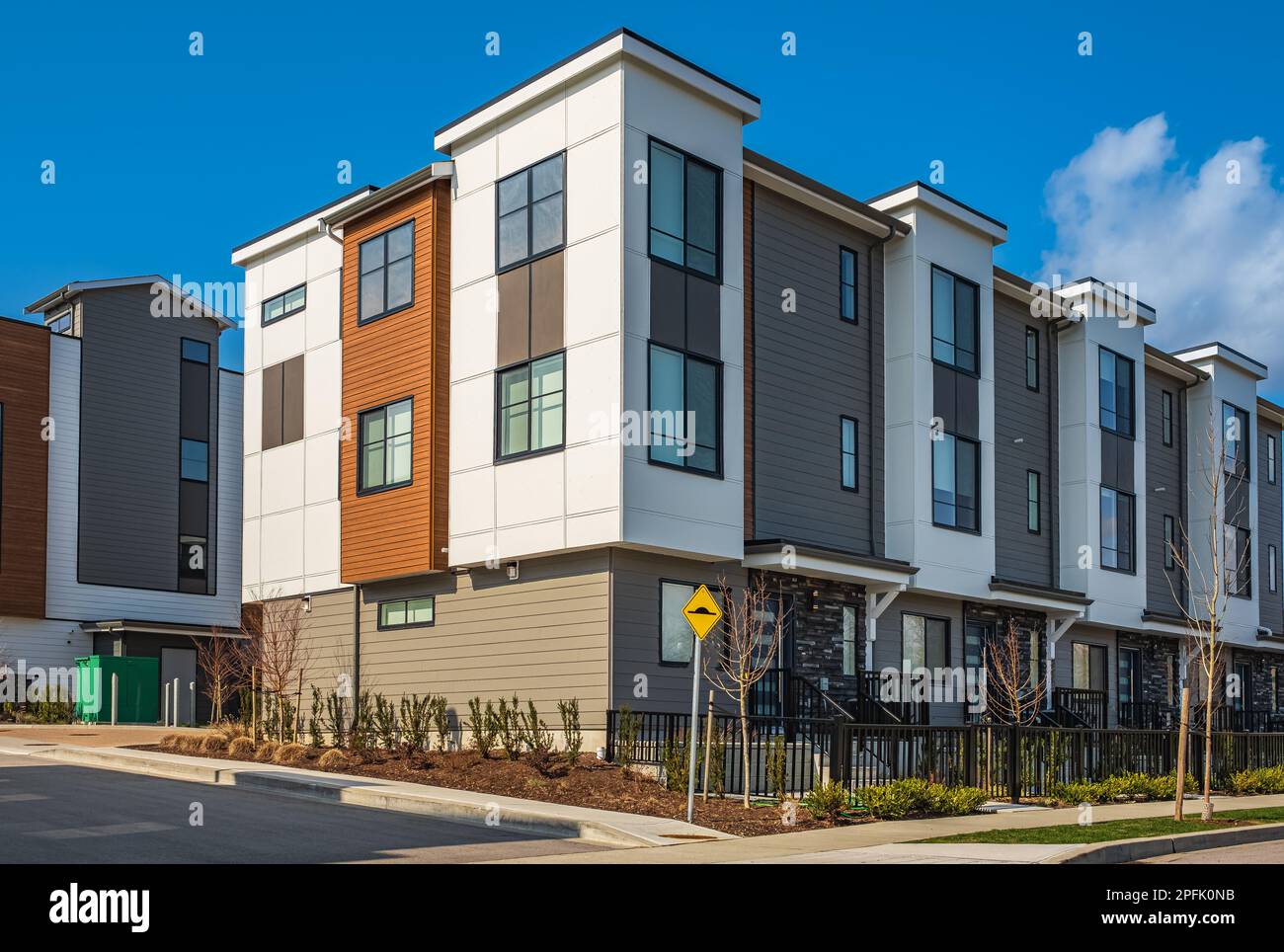 New residential townhouses. Modern apartment buildings in Canada ...