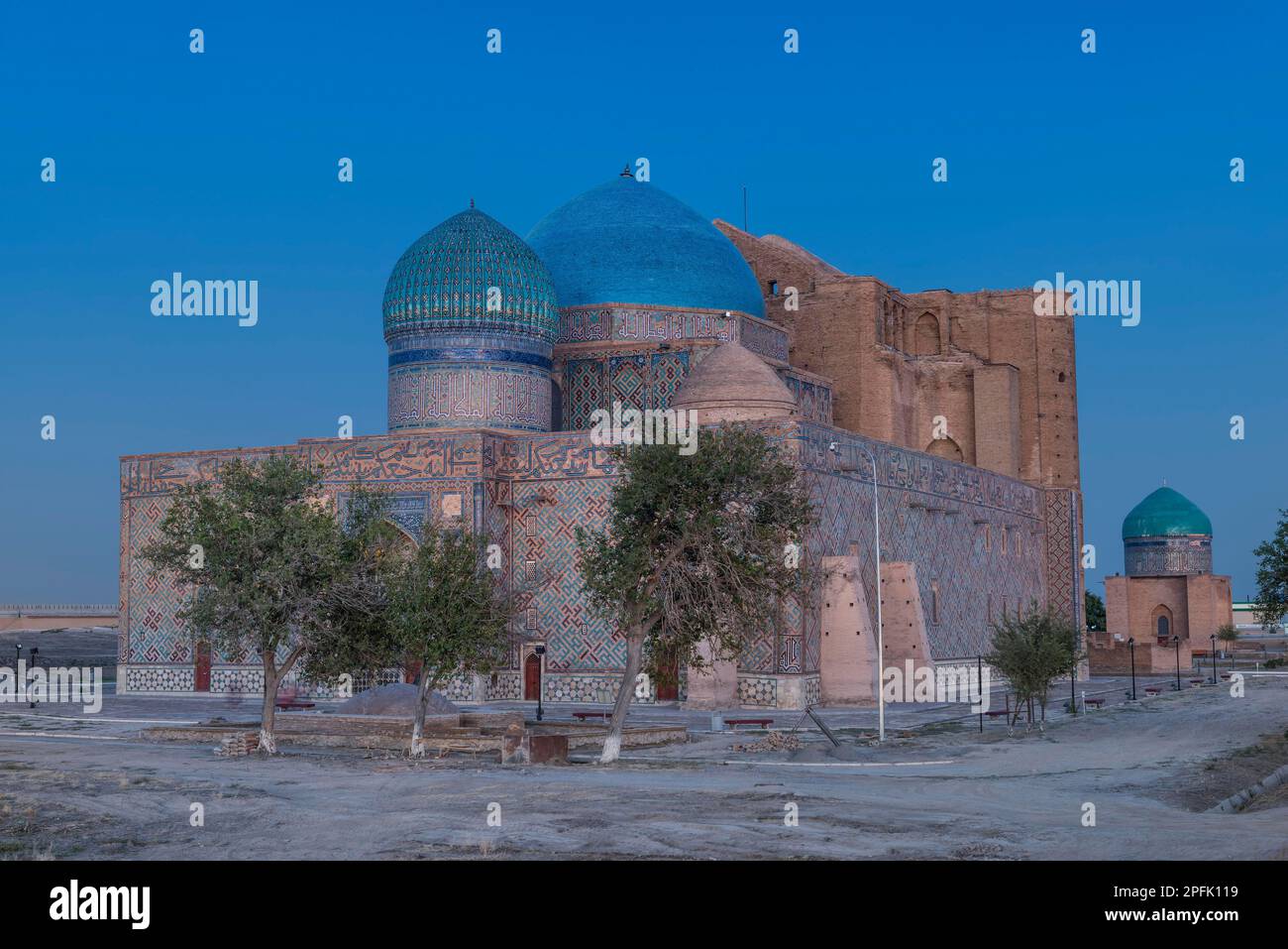 Khodja Ahmet Yasawi Mausoleum at sunset, Unesco World Heritage Site ...