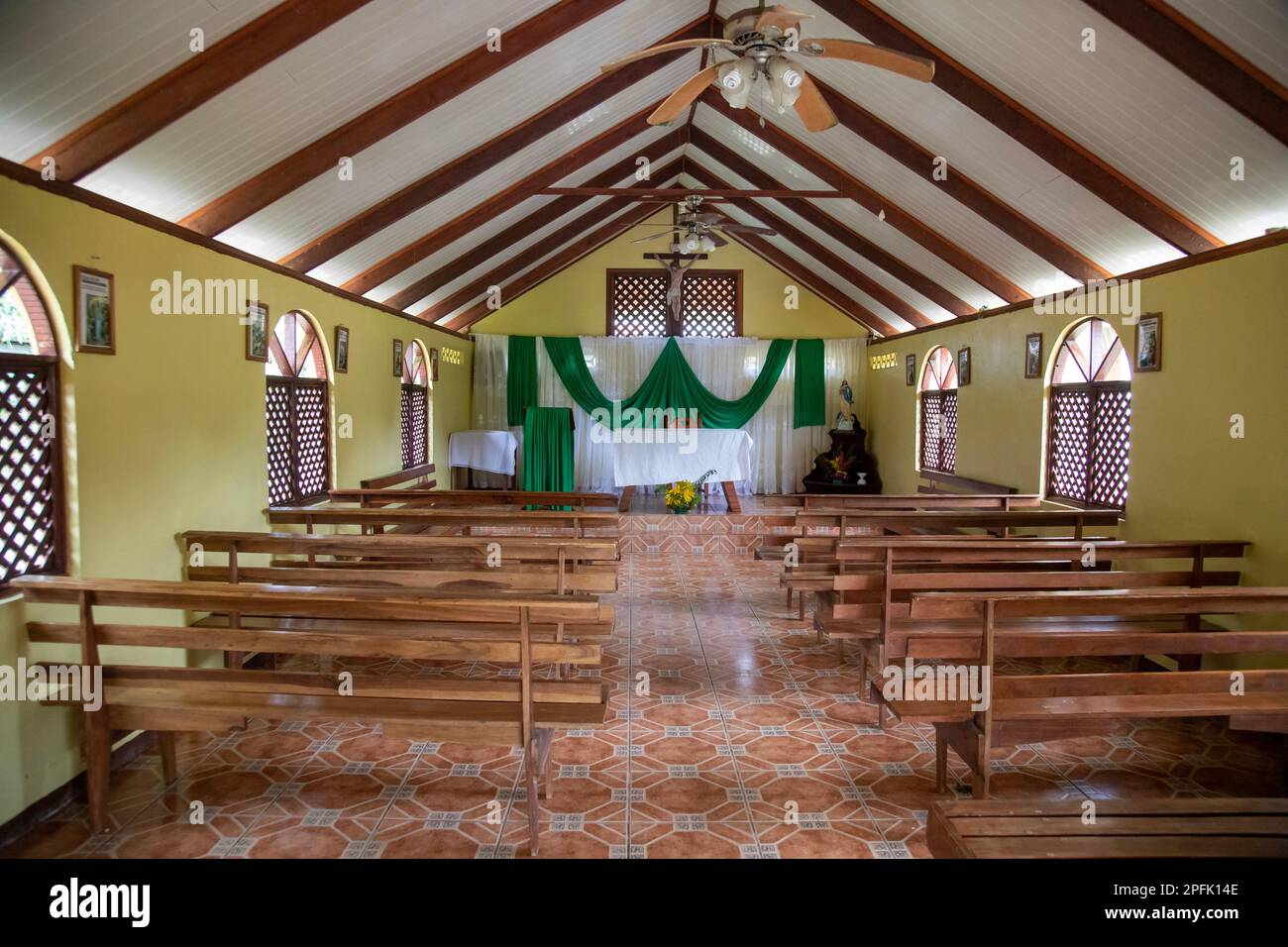 Tortuguero, Costa Rica - A simple Catholic church in a small village on ...