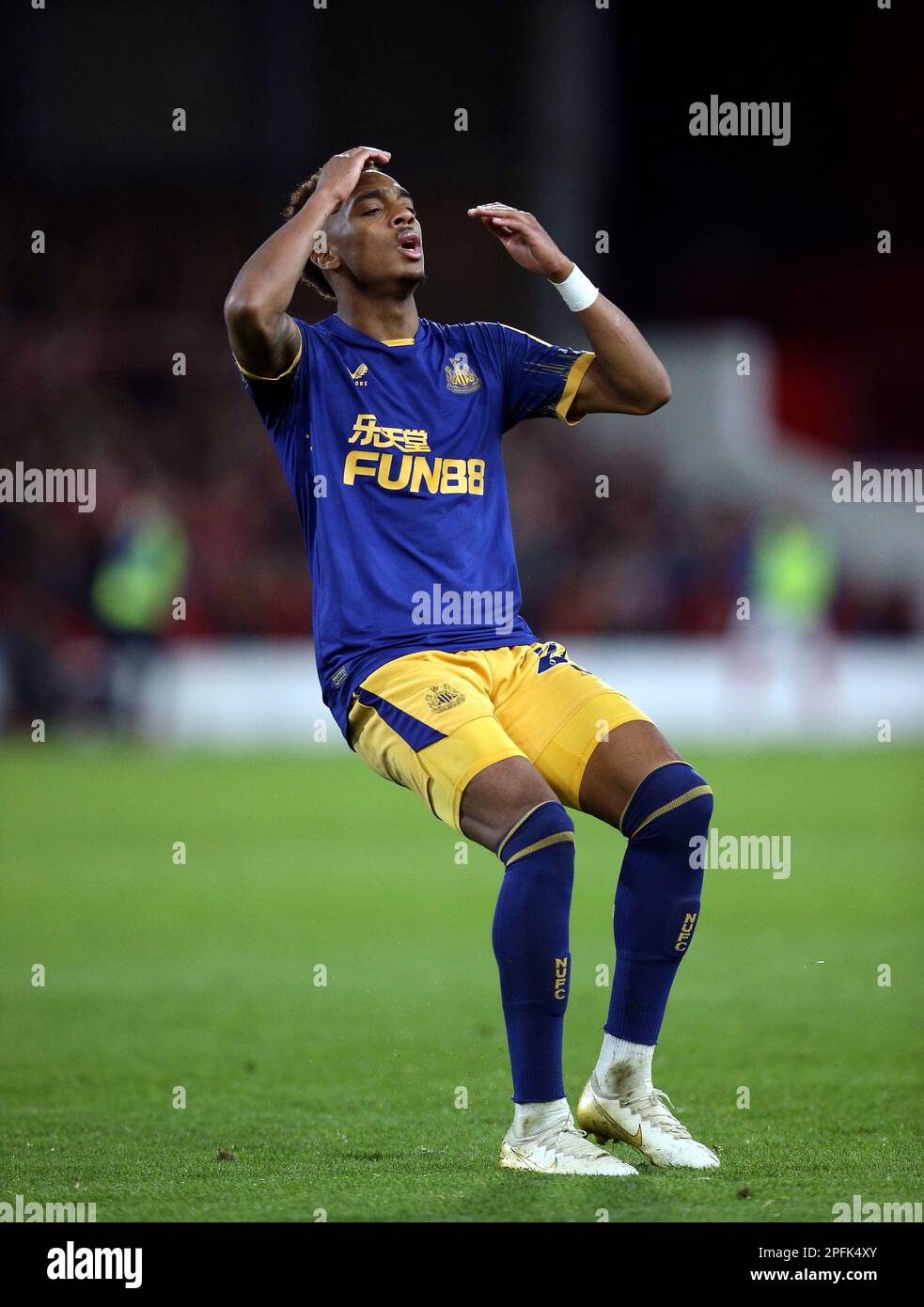 Newcastle United's Joe Willock reacts during the Premier League match ...