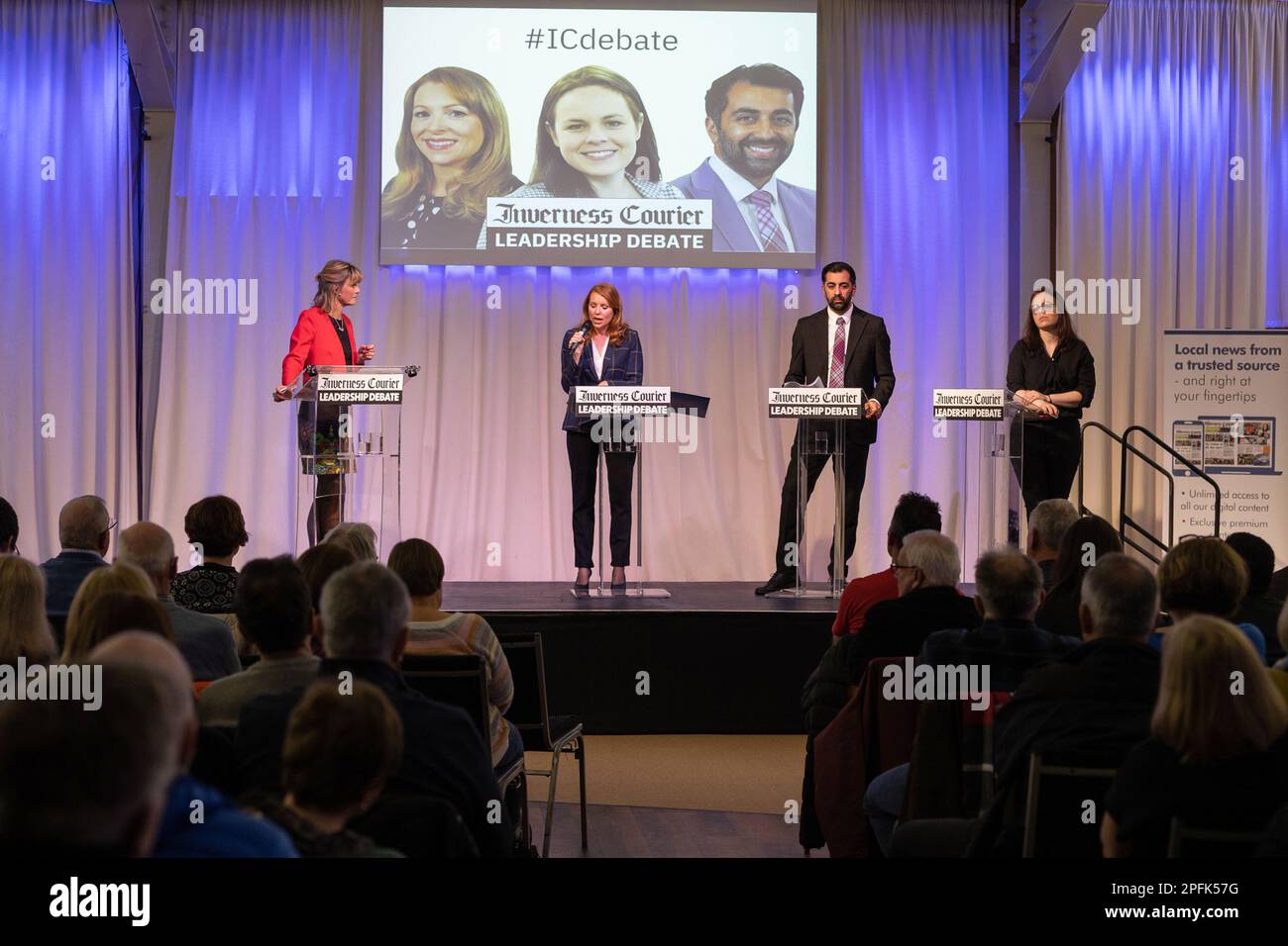 (left to right) Nicky Marr, SNP leadership candidates Ash Regan, Humza ...