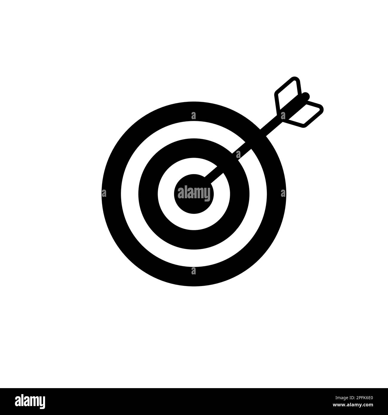Hit a target or goal with an arrow simple vector illustration isolated ...