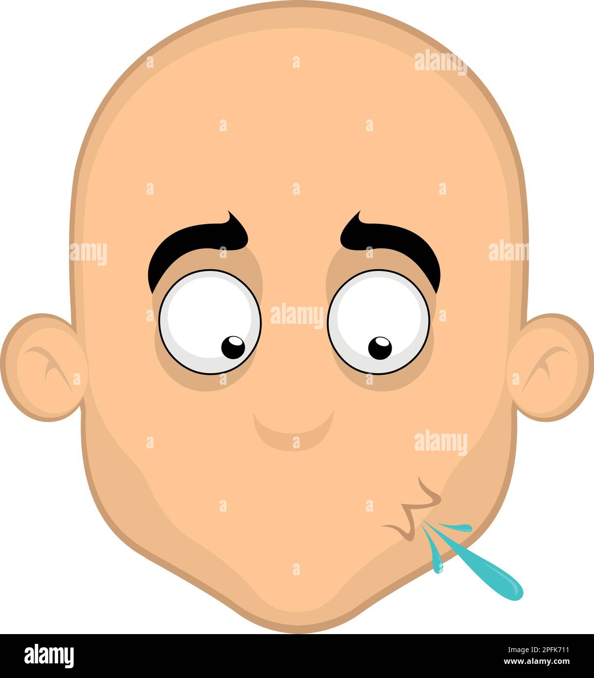 vector illustration face of a cartoon bald man spitting Stock Vector Image & Art - Alamy